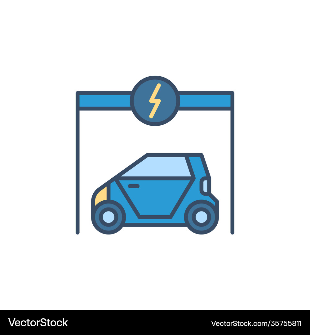 Electric car or ev concept colored icon Royalty Free Vector