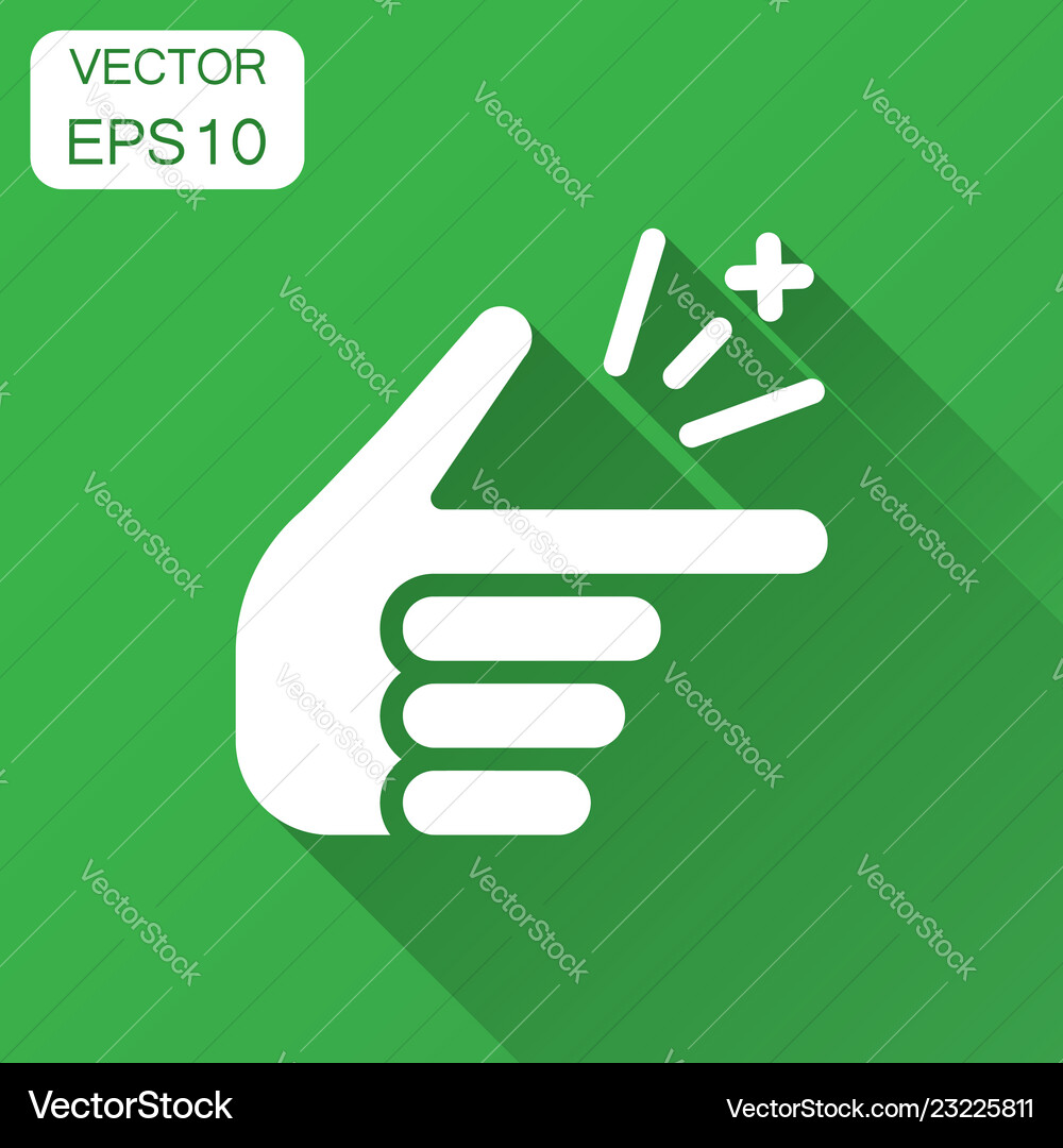 Finger snap icon in flat style fingers expression Vector Image