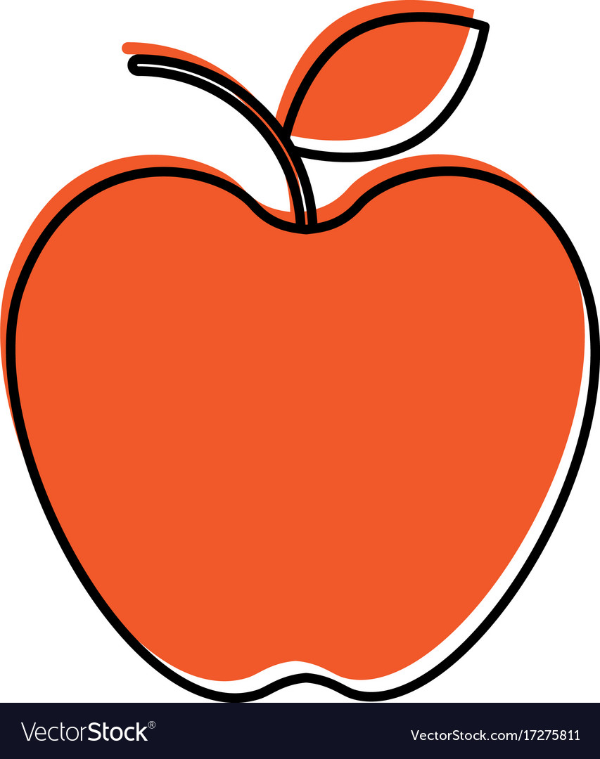 Fresh fruit apple food market icon Royalty Free Vector Image