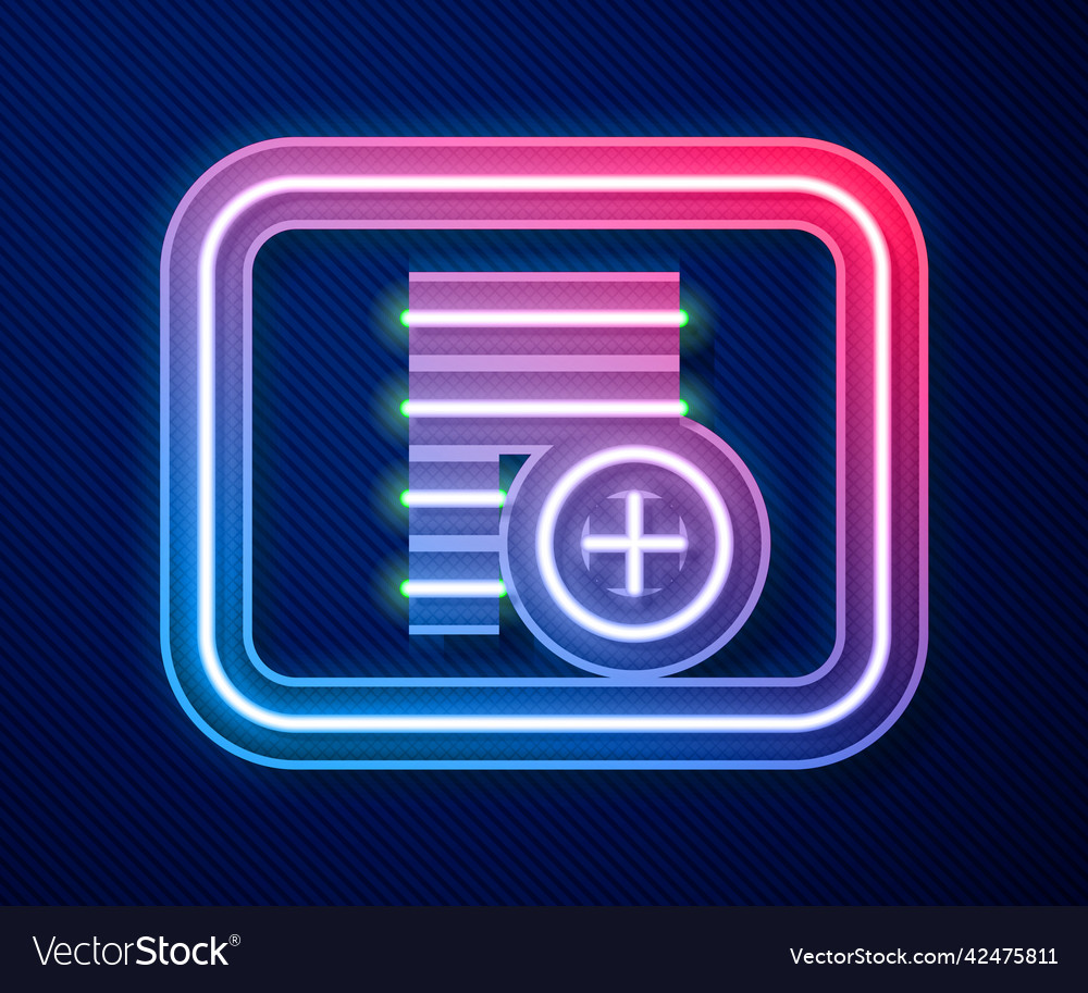 Glowing neon line add to playlist icon isolated Vector Image Glowing neon line add to playlist icon isolated Vector Image