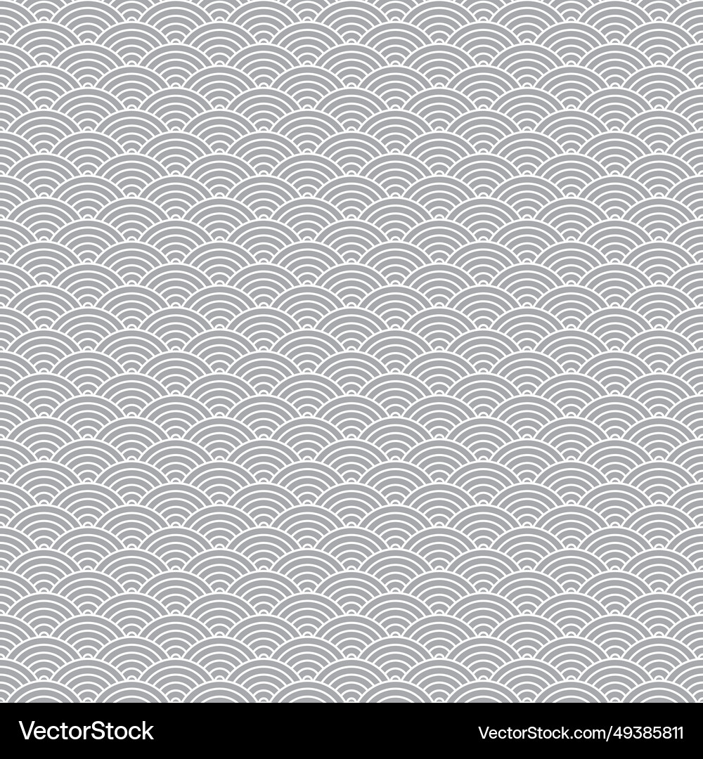 Gray seamless japanese waves pattern seigaiha Vector Image