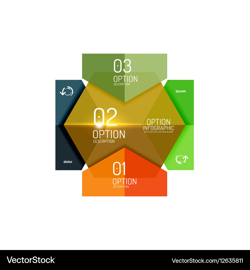 Hexagone infographic diagram templates Royalty Free Vector