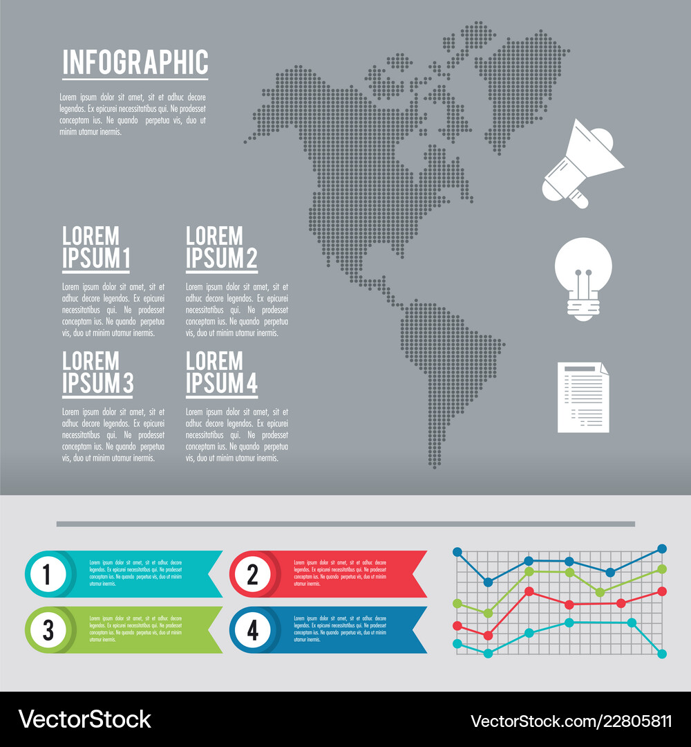 Infographic american continent Royalty Free Vector Image