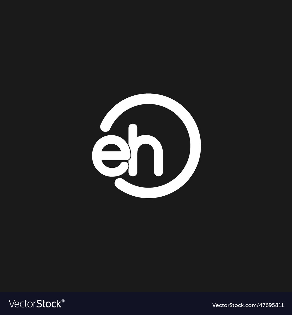 Initials eh logo monogram with simple circles Vector Image