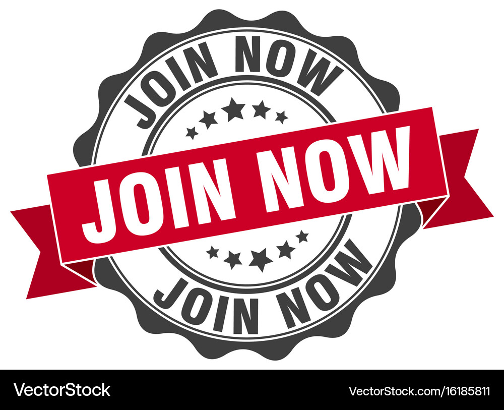 Join now stamp sign seal Royalty Free Vector Image
