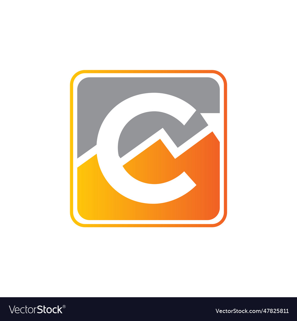 Letter C Logo Template Colorful Royalty Free Vector Image