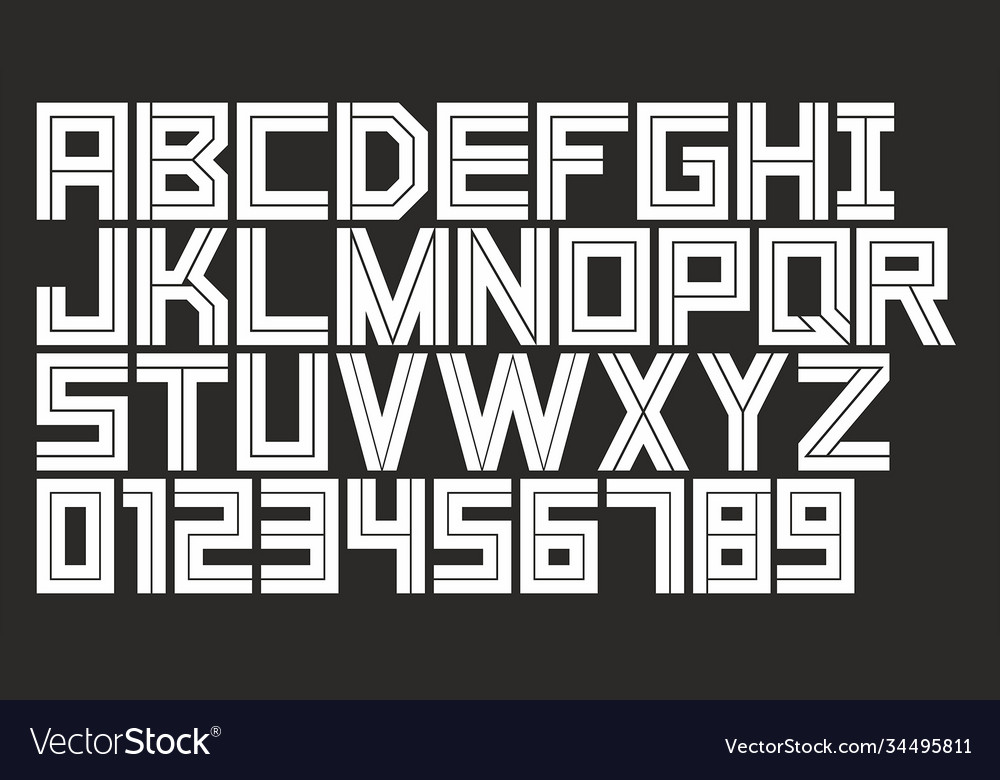 Linear font Royalty Free Vector Image - VectorStock