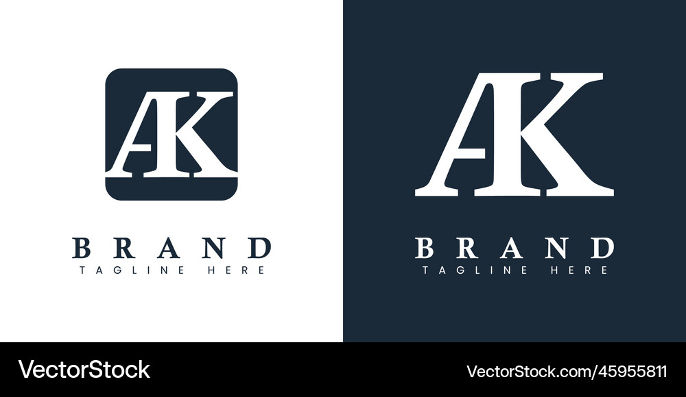 Modern and simple letter ak logo suitable for any Vector Image