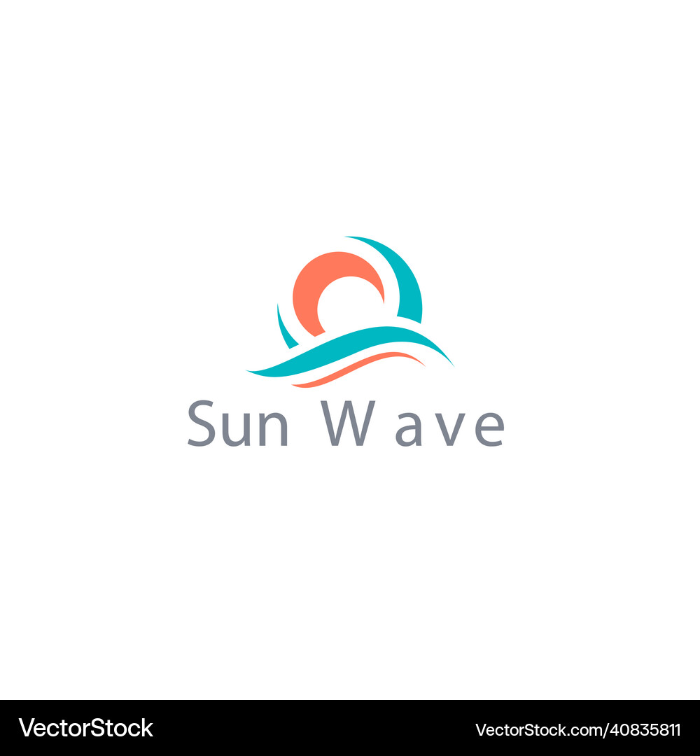Modern design flat colorful sun wave logo design Vector Image