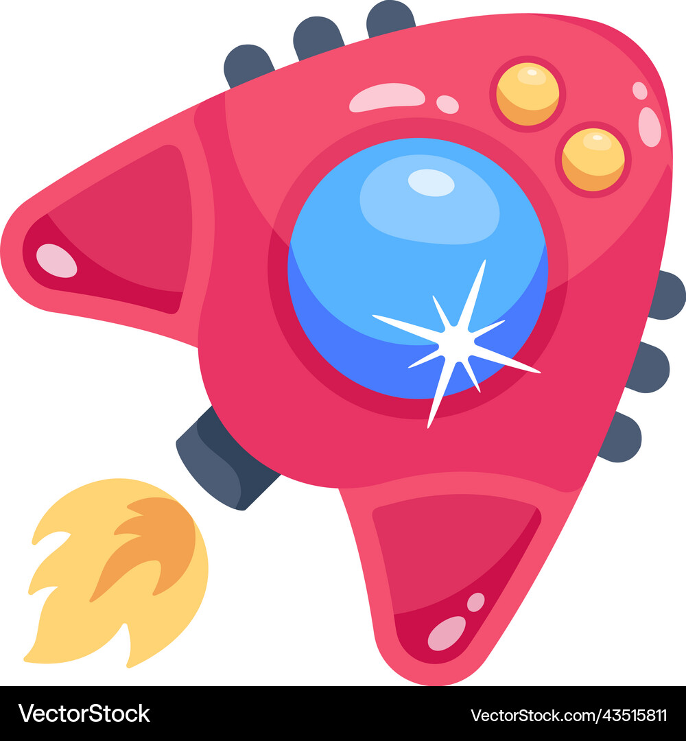 Modern handcrafted flat icon of rocket Royalty Free Vector