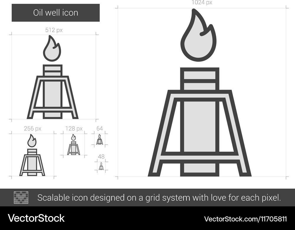 Oil well line icon Royalty Free Vector Image - VectorStock