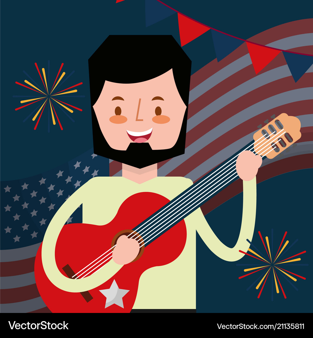 People american independence day Royalty Free Vector Image
