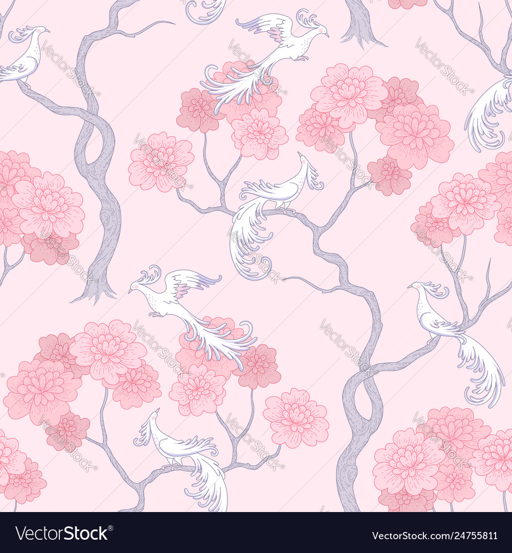 Sakura tree pattern Royalty Free Vector Image - VectorStock