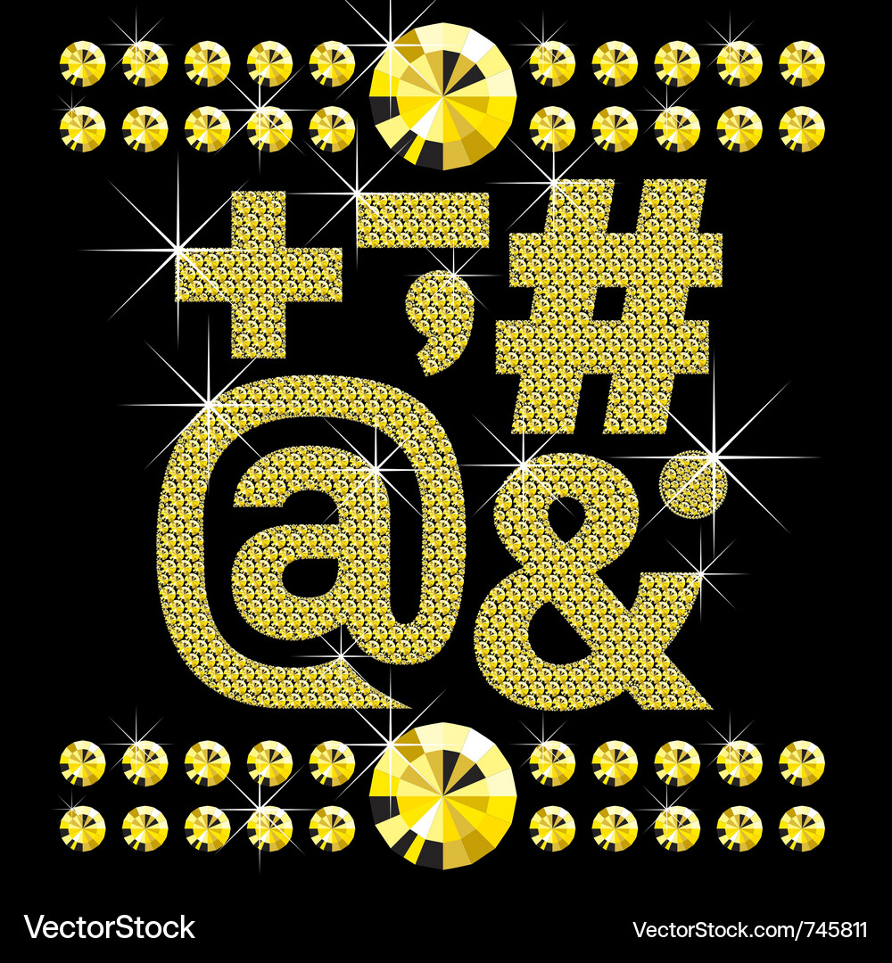 Set of diamond letters Royalty Free Vector Image
