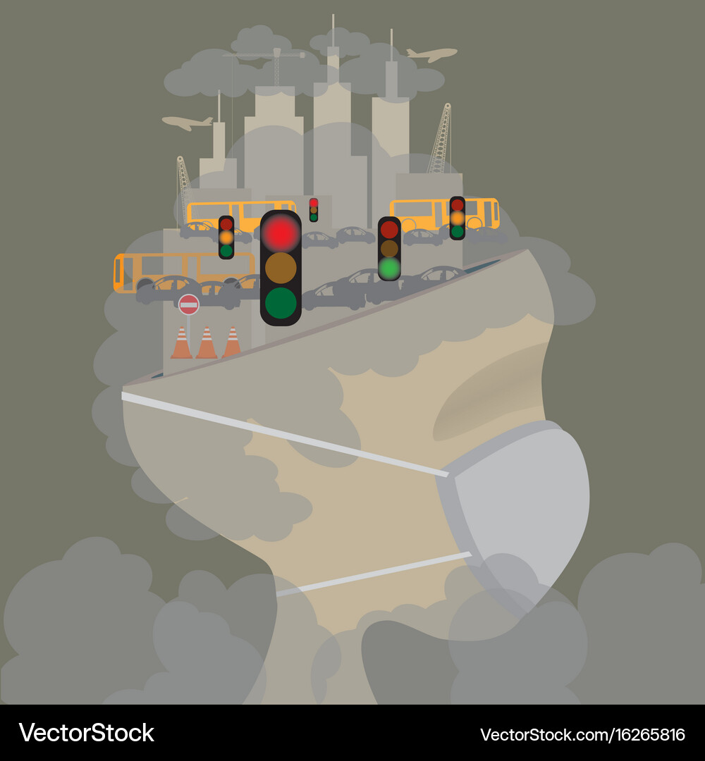 Abstract head pollution in city pollution Vector Image