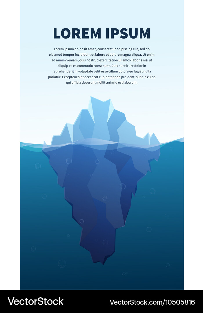 Big iceberg in sea concept Royalty Free Vector Image