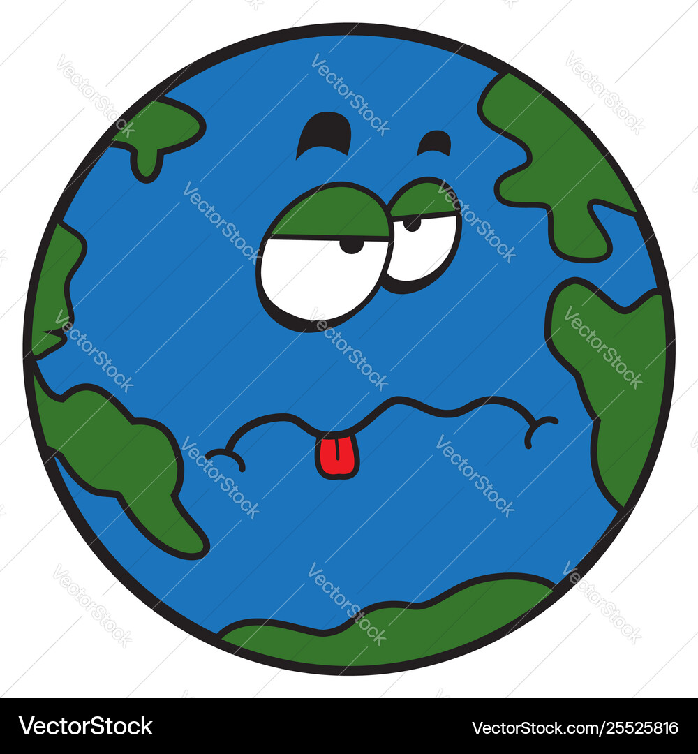 Cartoon strange planet earth Royalty Free Vector Image
