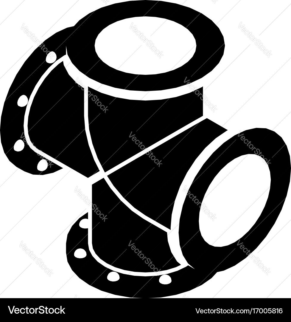 Cross pipe water icon simple black style Vector Image