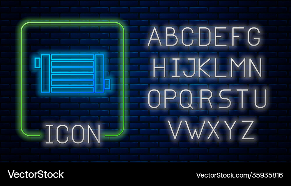Glowing neon car radiator cooling system icon Vector Image