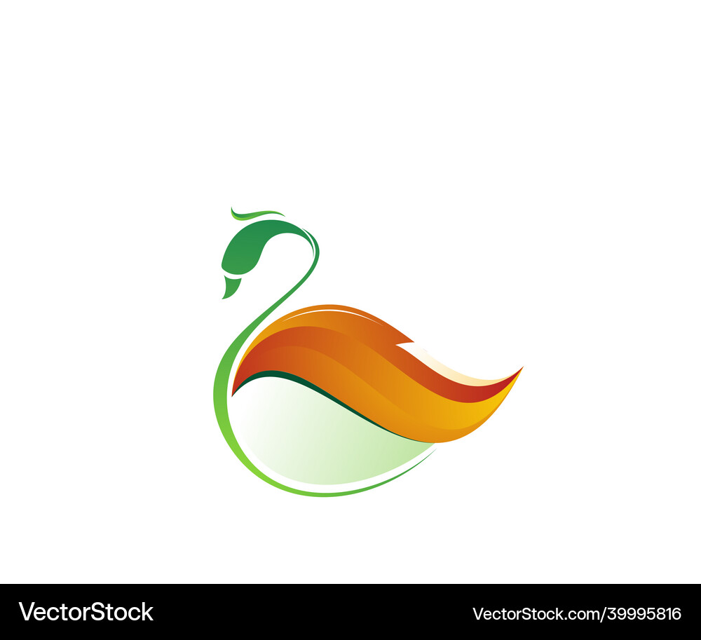 Goose animal logo design template Royalty Free Vector Image