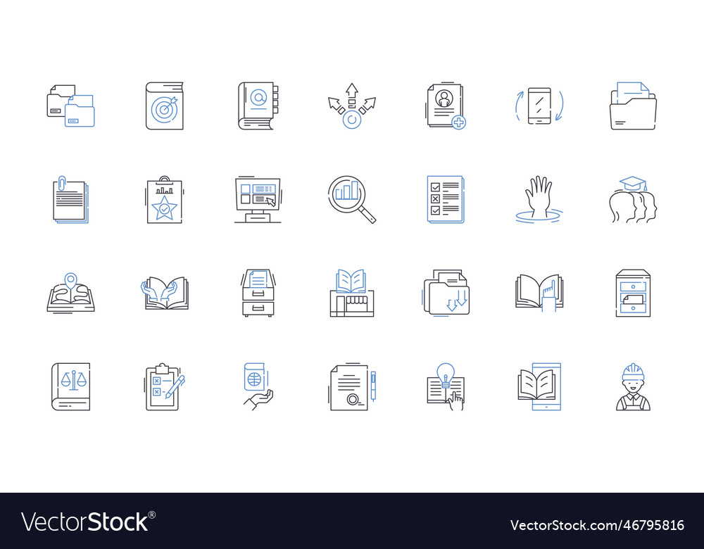 Internet tutoring line icons collection online Vector Image Internet tutoring line icons collection online Vector Image