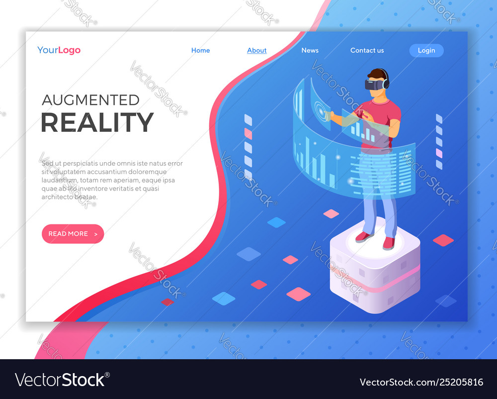 Isometric virtual augmented reality Royalty Free Vector