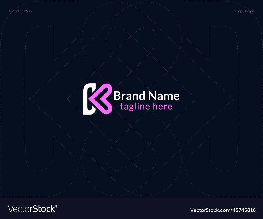 K love logo design - letter logo design f Vector Image