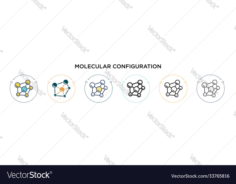 Molecular configuration icon in filled thin line Vector Image Molecular configuration icon in filled thin line Vector Image