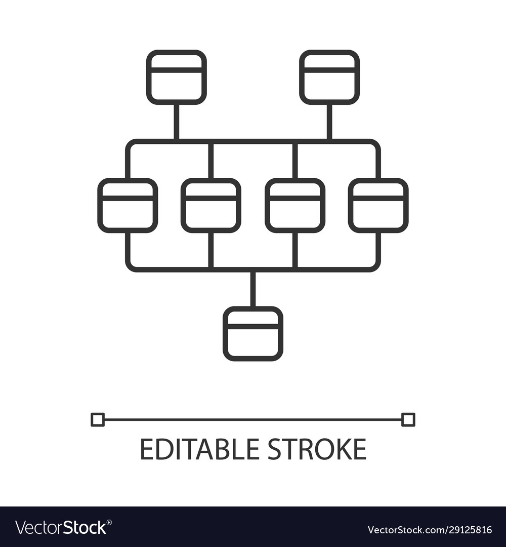 Network diagram linear icon cluster diagram Vector Image Network diagram linear icon cluster diagram Vector Image
