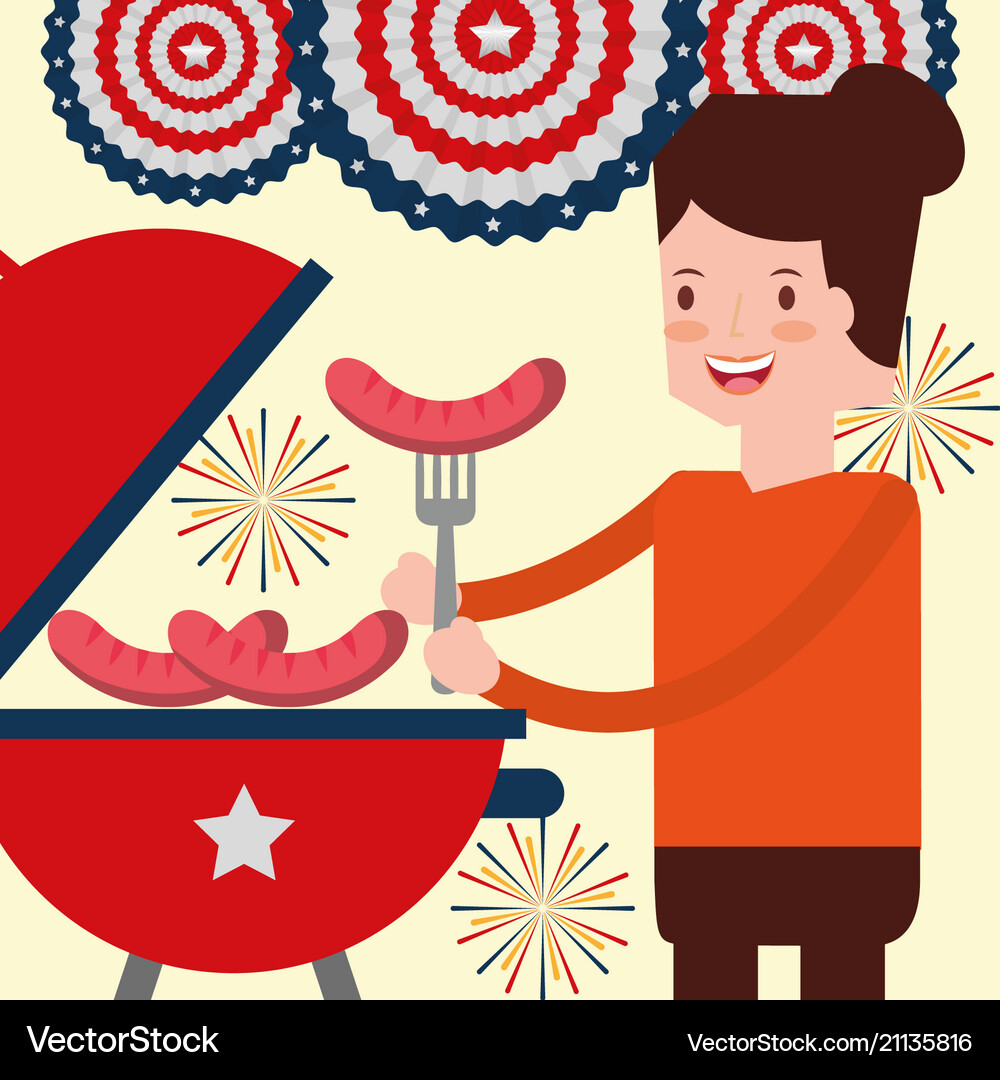 People american independence day Royalty Free Vector Image