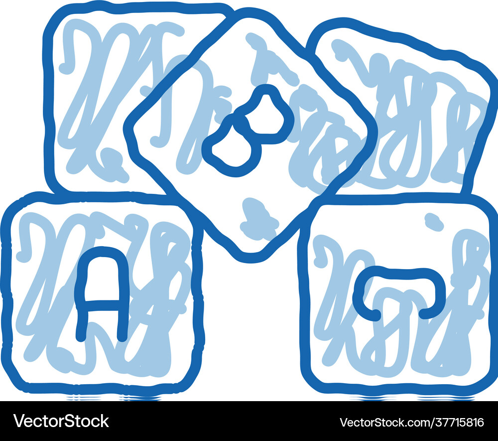 Preschool education alphabet blocks doodle icon Vector Image