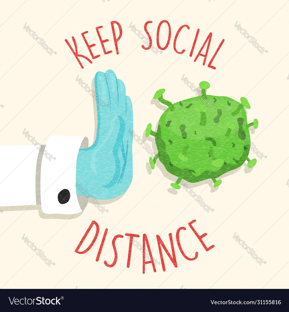 Social distance concept for coronavirus protection