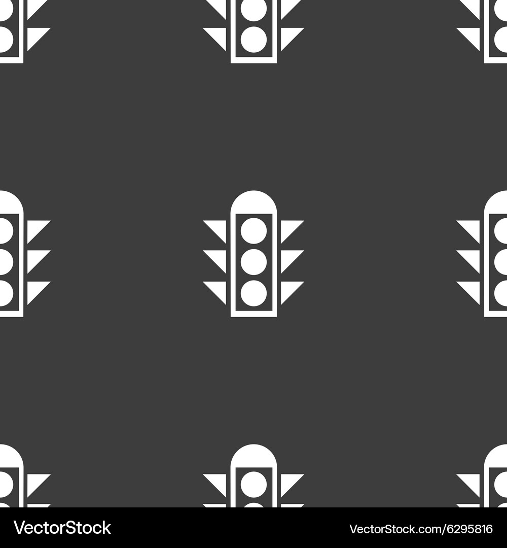 Traffic light signal icon sign seamless pattern Vector Image