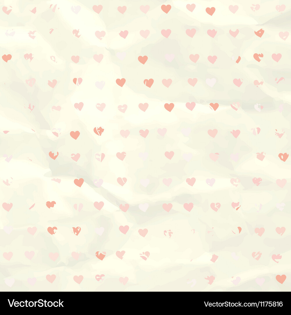 Watercolor heart pattern on paper texture eps 8 Vector Image