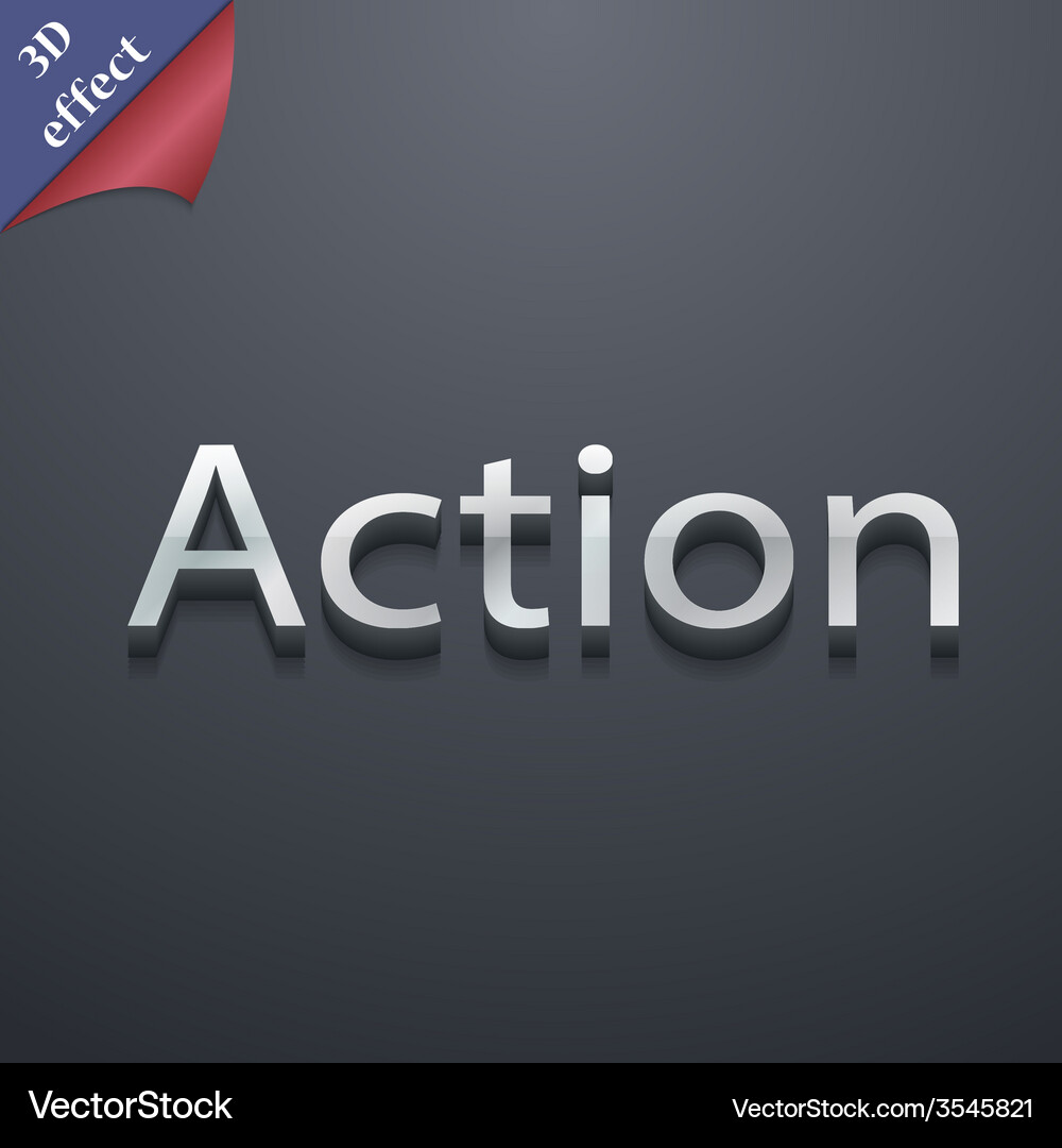 Action icon symbol 3d style trendy modern design Vector Image