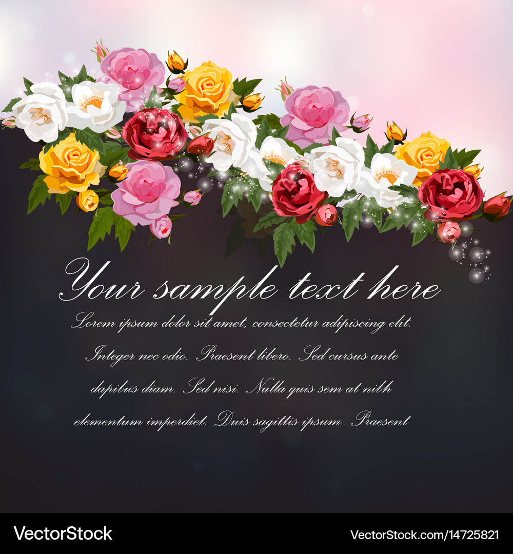 Bouquet of roses Royalty Free Vector Image - VectorStock