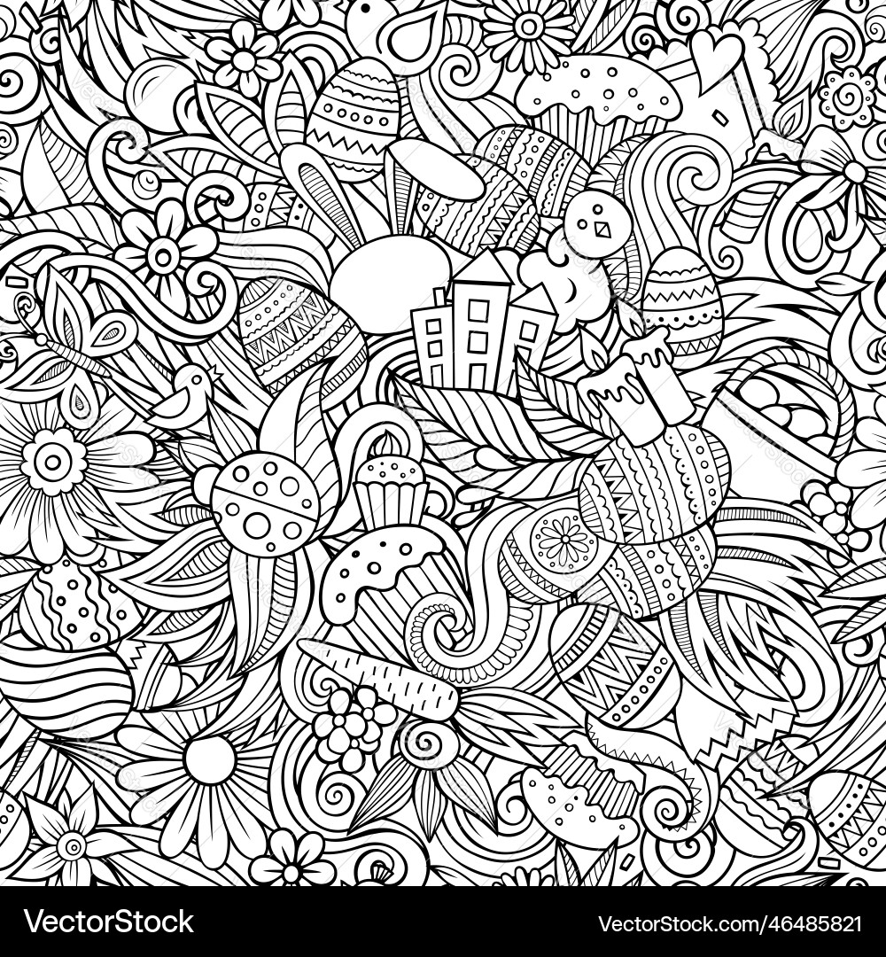 Cartoon cute doodles hand drawn happy easter Vector Image