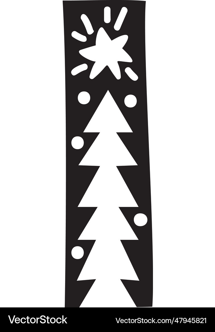 Display christmas winter font letter i Royalty Free Vector