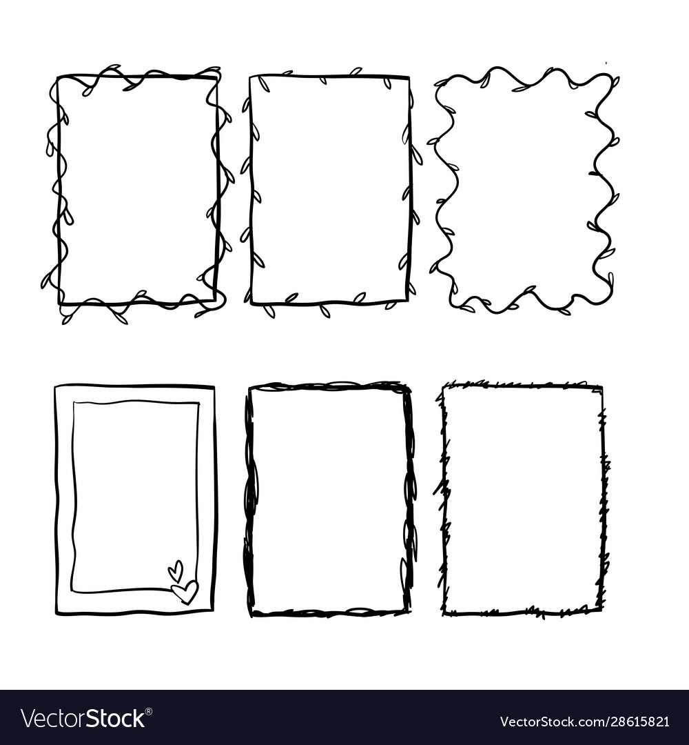 Doodle frame collection Royalty Free Vector Image