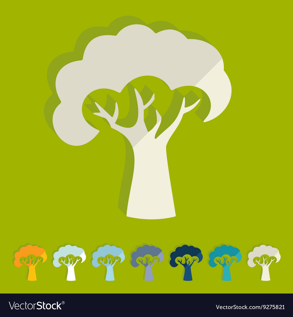 Flat design tree Royalty Free Vector Image - VectorStock