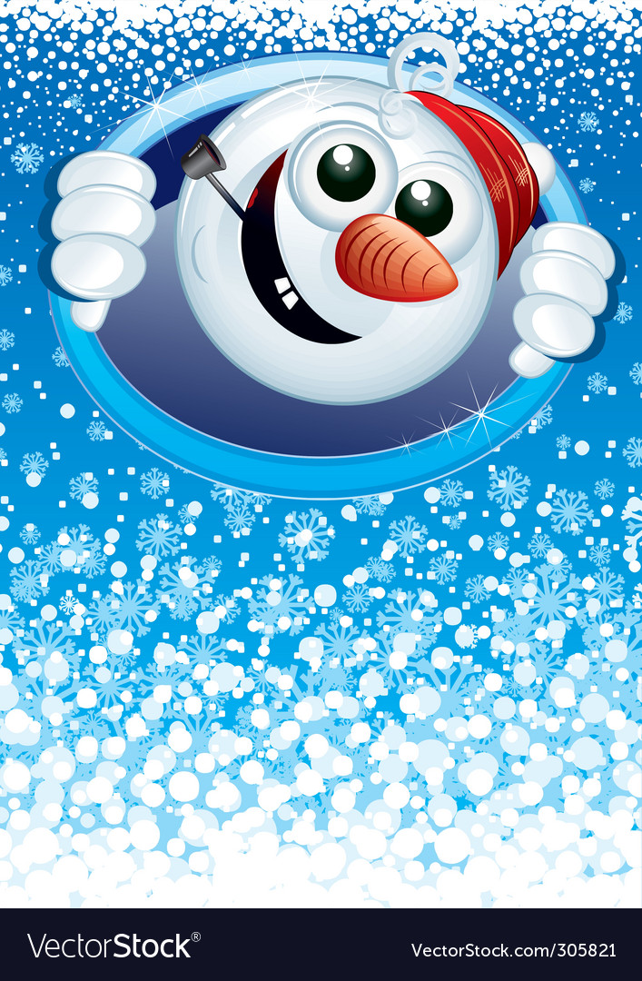 Funny snowman Royalty Free Vector Image - VectorStock