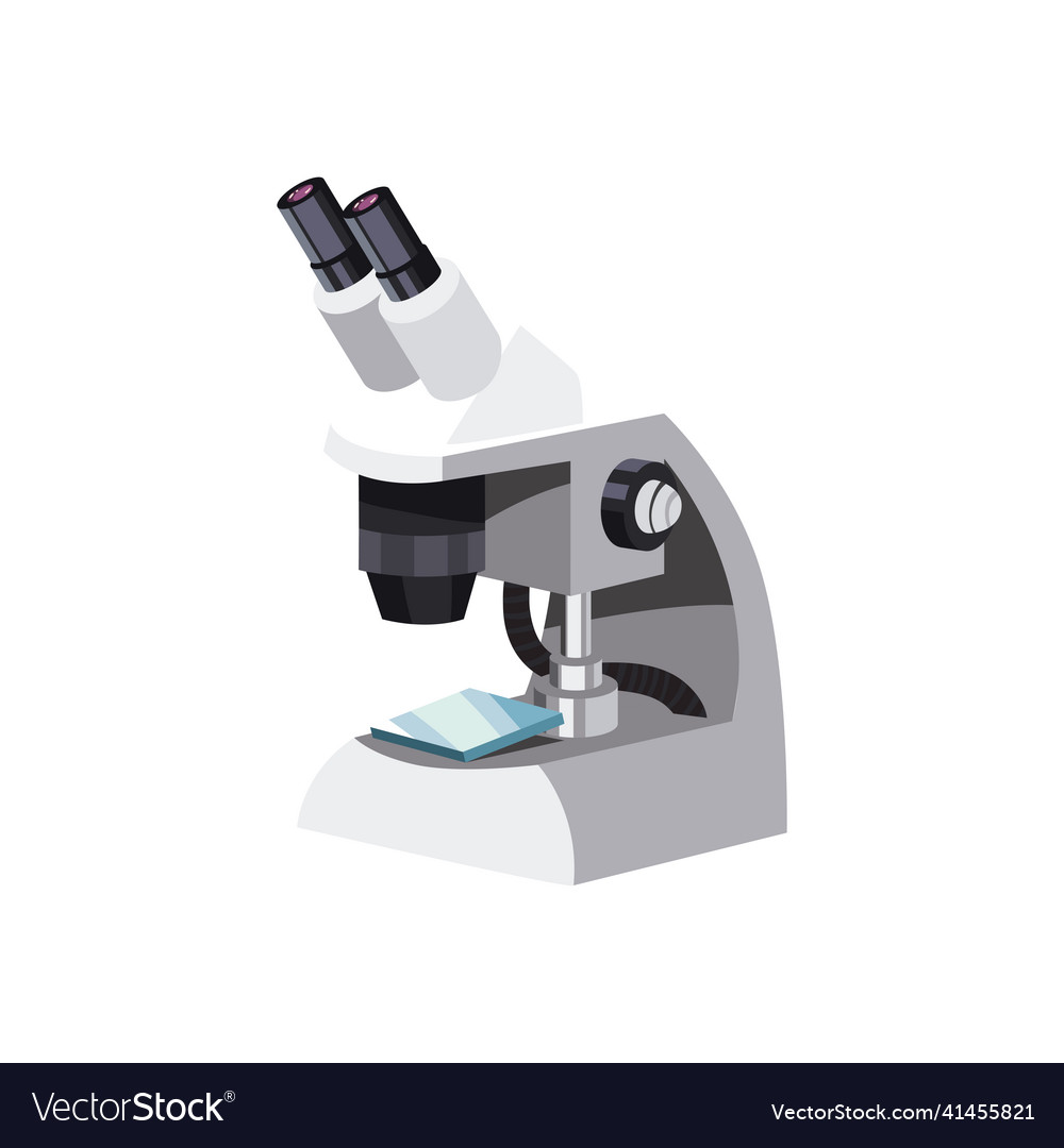 Gray microscope icon Royalty Free Vector Image