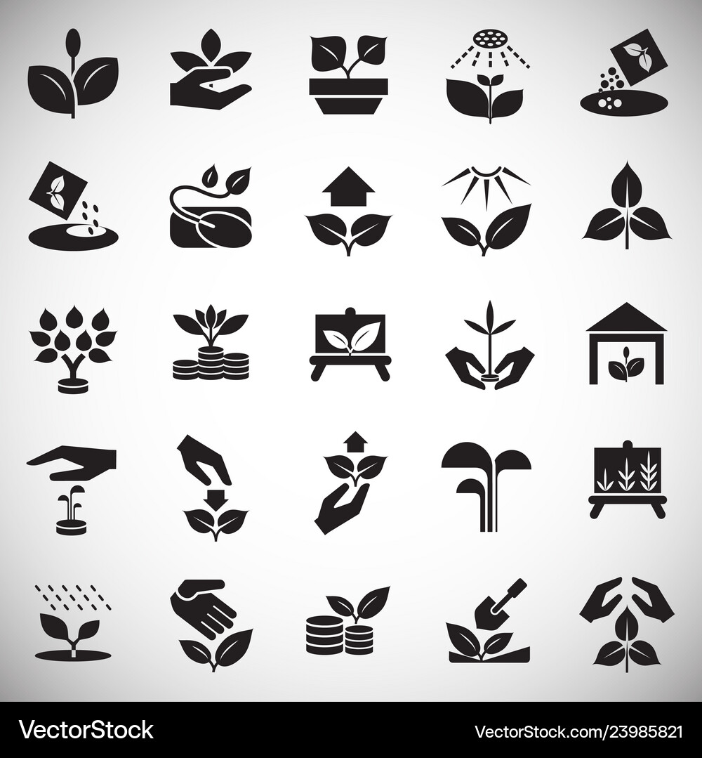 Grow icons set on white background for graphic Vector Image