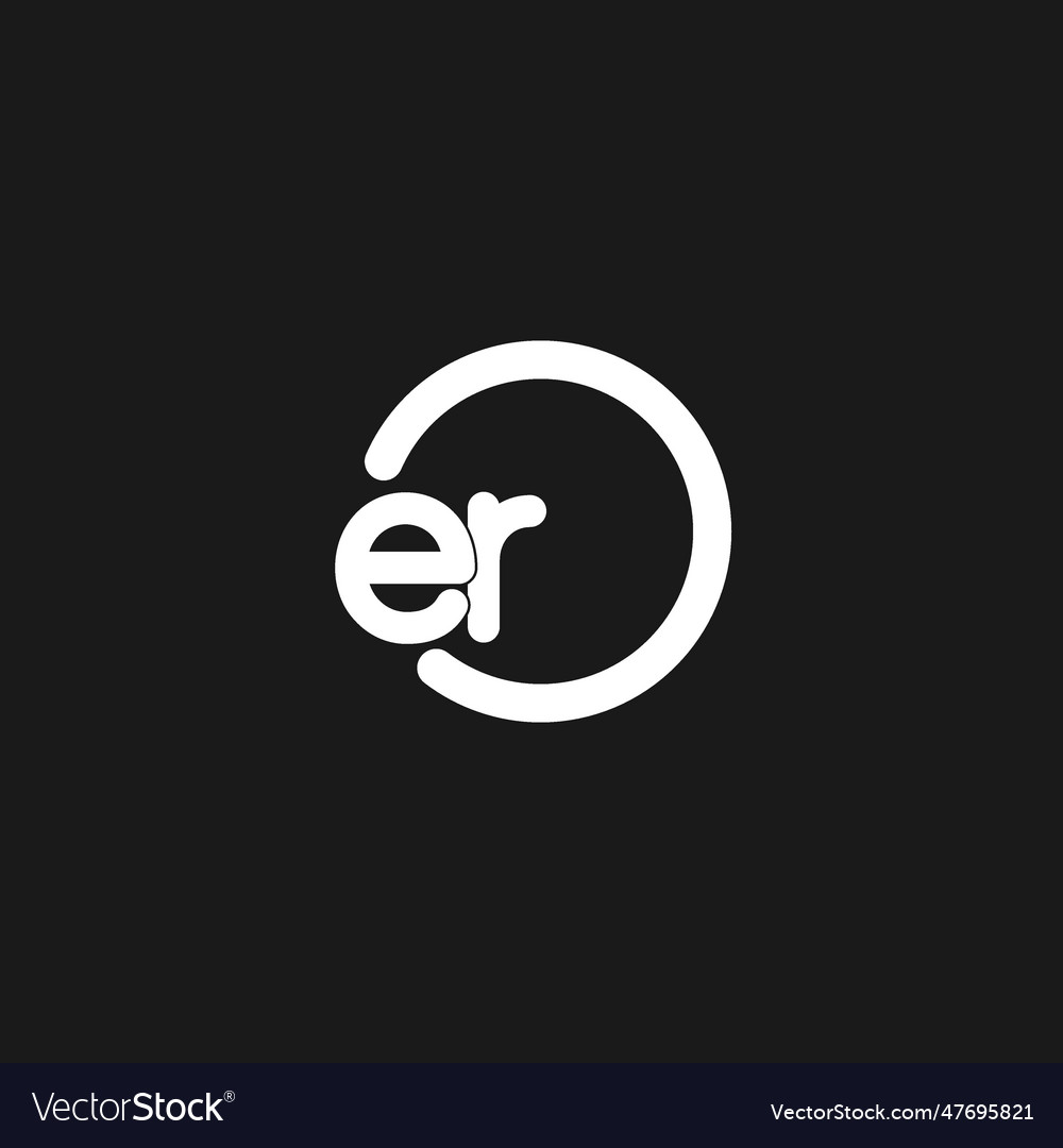 Initials er logo monogram with simple circles Vector Image