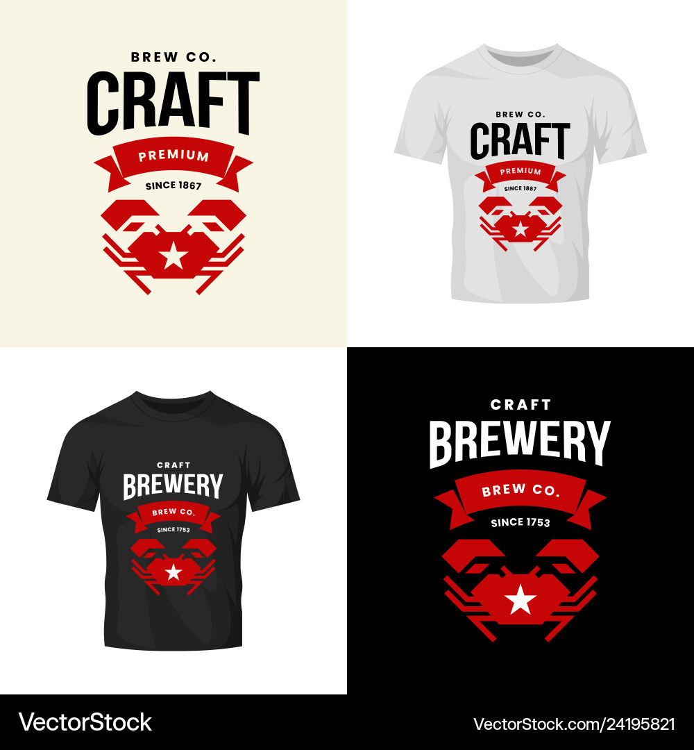 Modern craft beer drink logo sign for bar pub Vector Image
