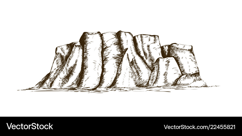 Mountain ridge or natural landmark hand drawn in Vector Image