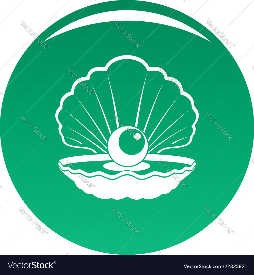 Opened shell icon green Royalty Free Vector Image