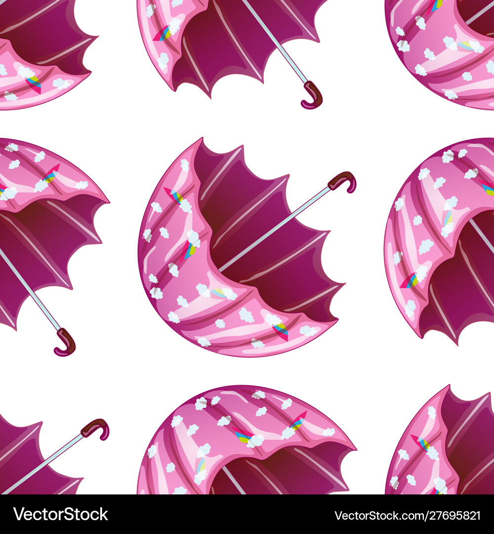 Pink umbrella in a style isolated seamless Vector Image