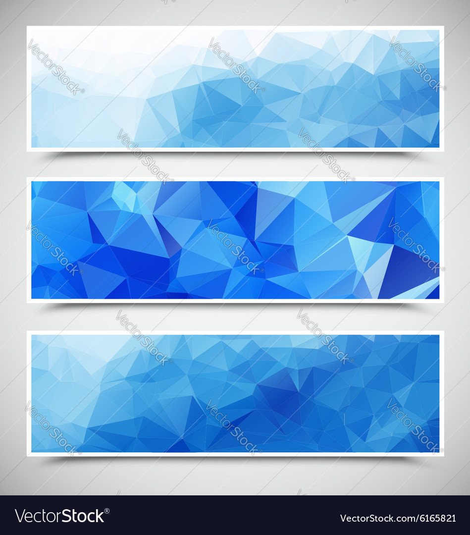 Polygonal banners set Royalty Free Vector Image