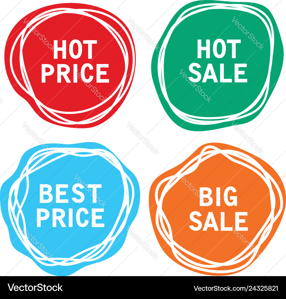 Price tags sale offer labels Royalty Free Vector Image